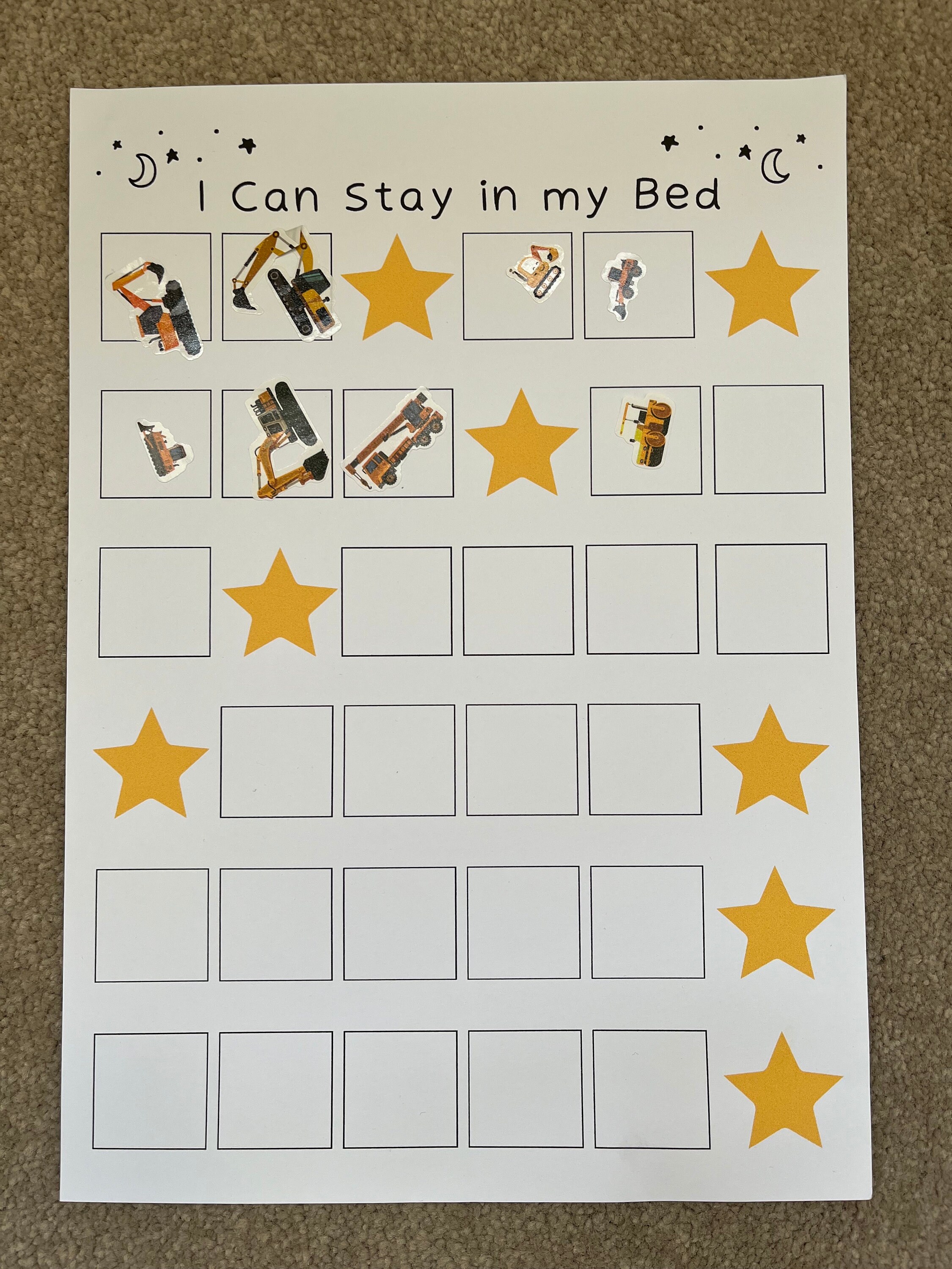 Stay in Bed Reward Chart, Bedtime Reward Chart, Star Chart, Reward ...