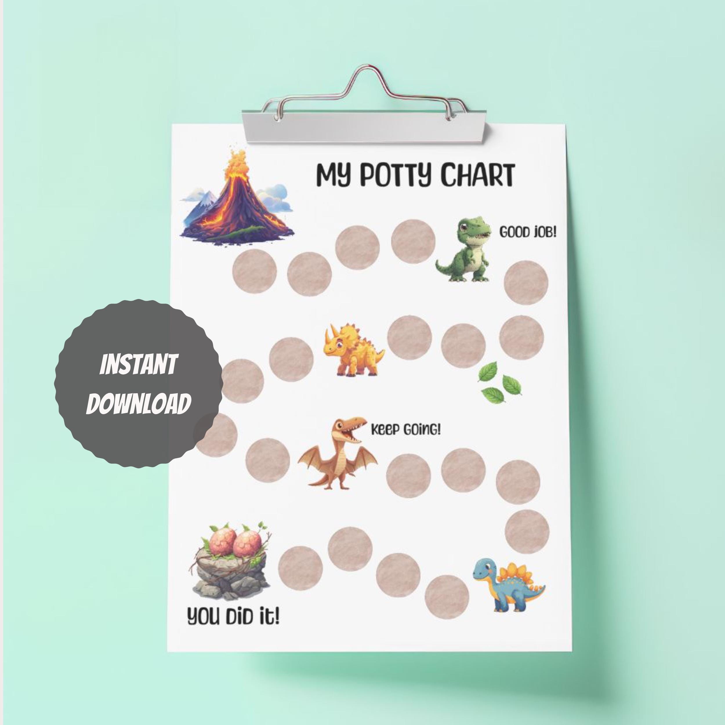 Dinosaur Potty Training Chart | Printable Potty Chart | Reward Chart ...