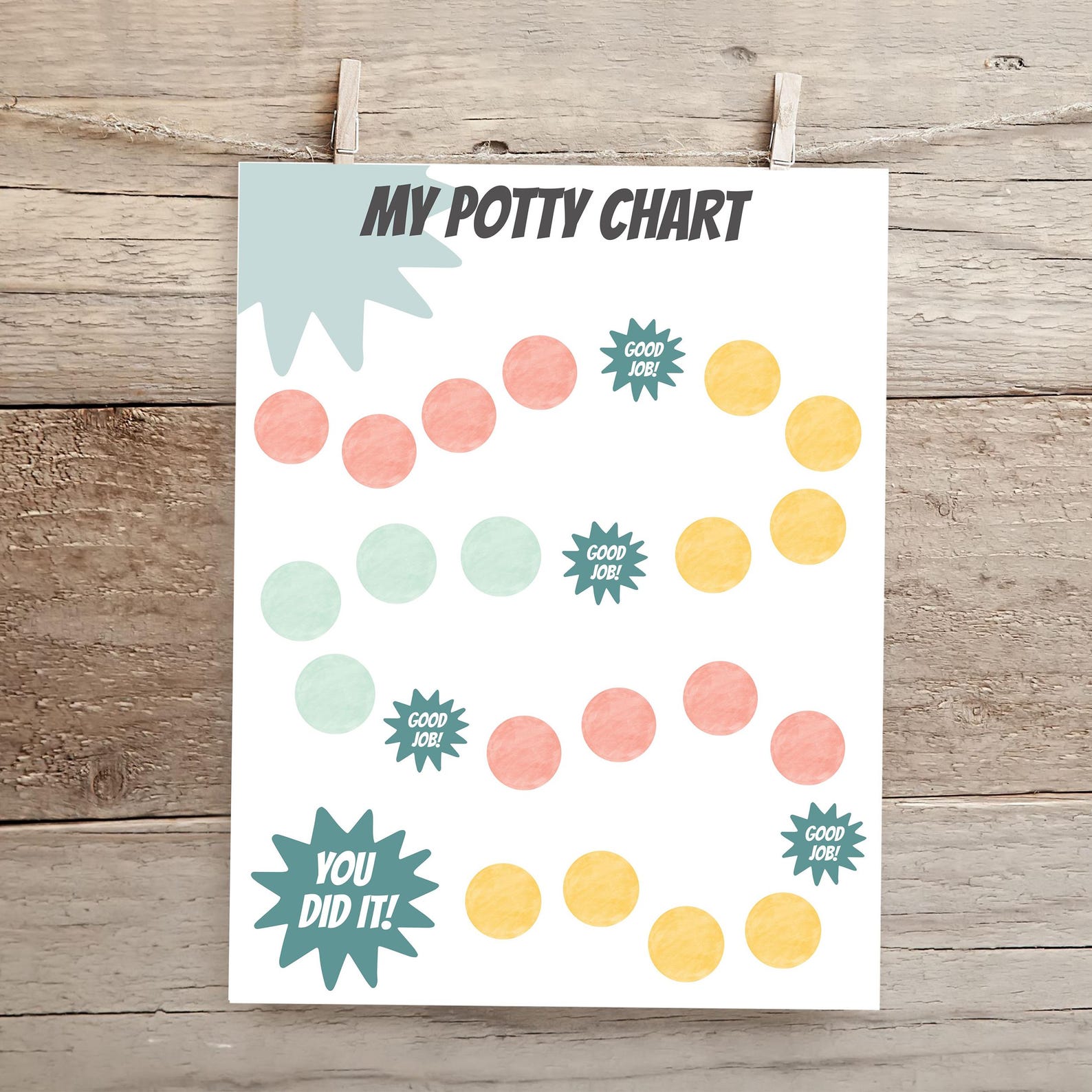 Potty Training Chart | Printable Potty Chart | Reward Chart | Sticker ...