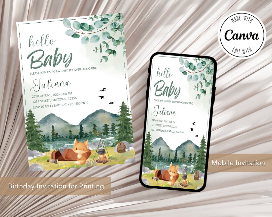 Personalized Baby Shower Invitation, Printable Baby Shower Invitation ...