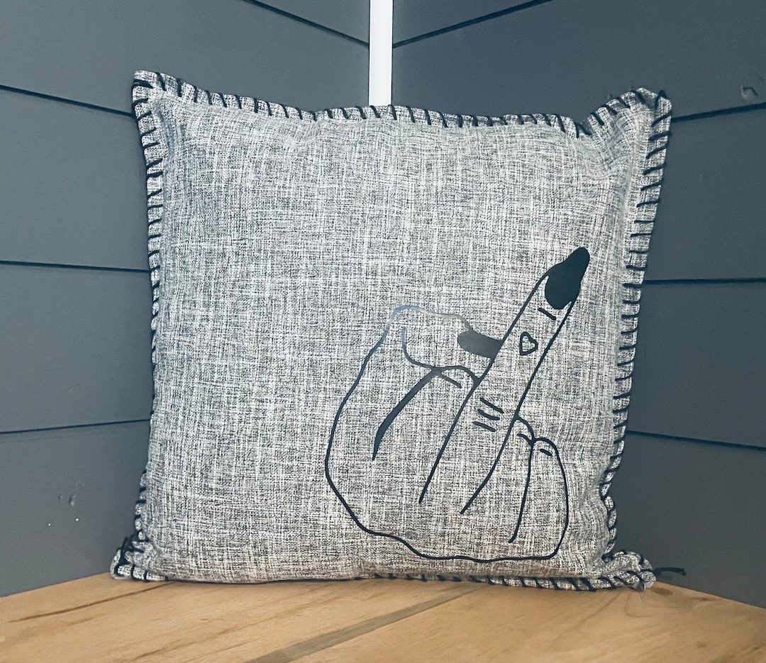 Custom Bold Home Decor Throw Pillow. Middle Finger. Pillow Cover ...