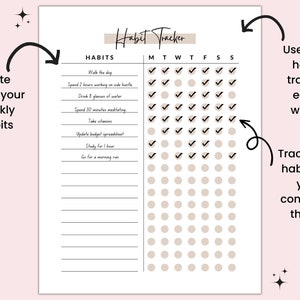 Printable Habit Tracker, Weekly Habit, Daily Habit Tracker, Challenge ...
