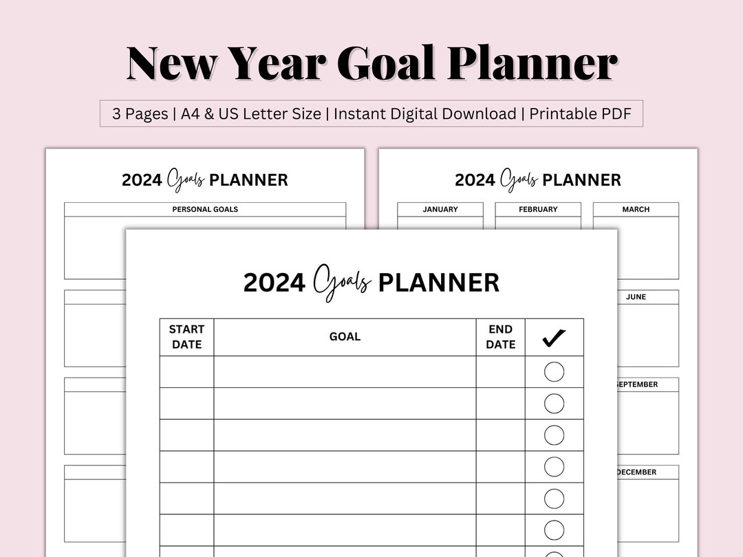 New Years Goal Printable, New Years Resolutions, Printable New Years ...
