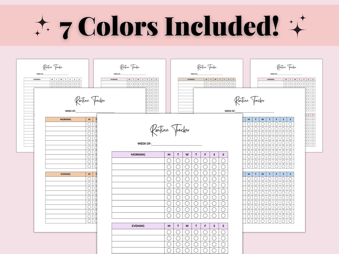Daily Routine Tracker, Daily Planner, Morning Routine, Daily Routine ...