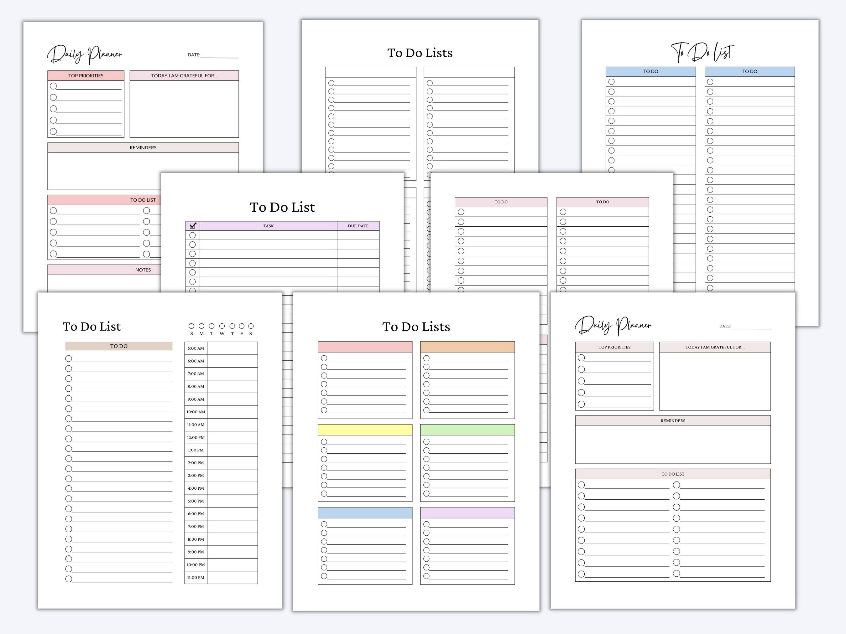 Printable to Do List Bundle, to Do List, Printable to Do List ...