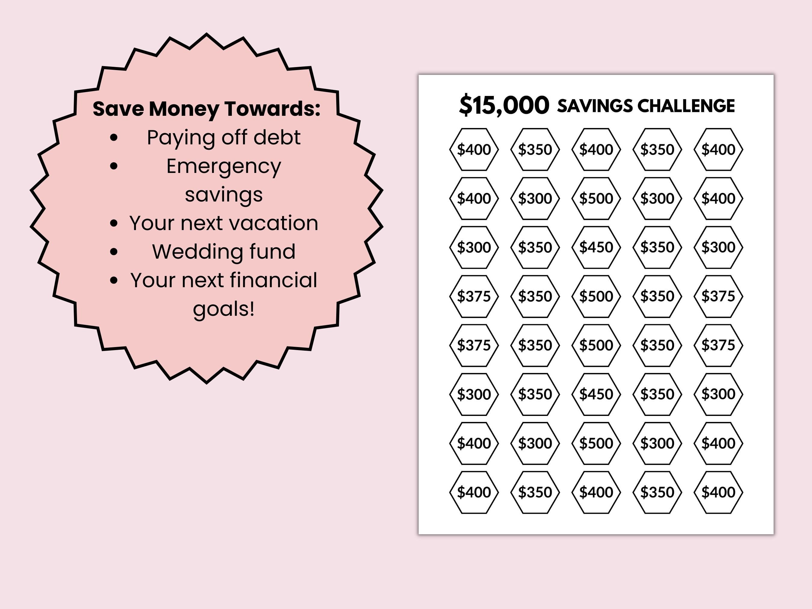 15000 Savings Challenge, Save Money, 15000 Dollars Budget Binders ...