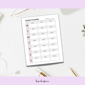 Priority Planner, Weekly Planner, Task Tracker, to Do List Printable ...
