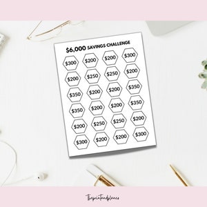 6000 Savings Challenge, 6000 Savings Tracker Printable, Debt Payoff ...