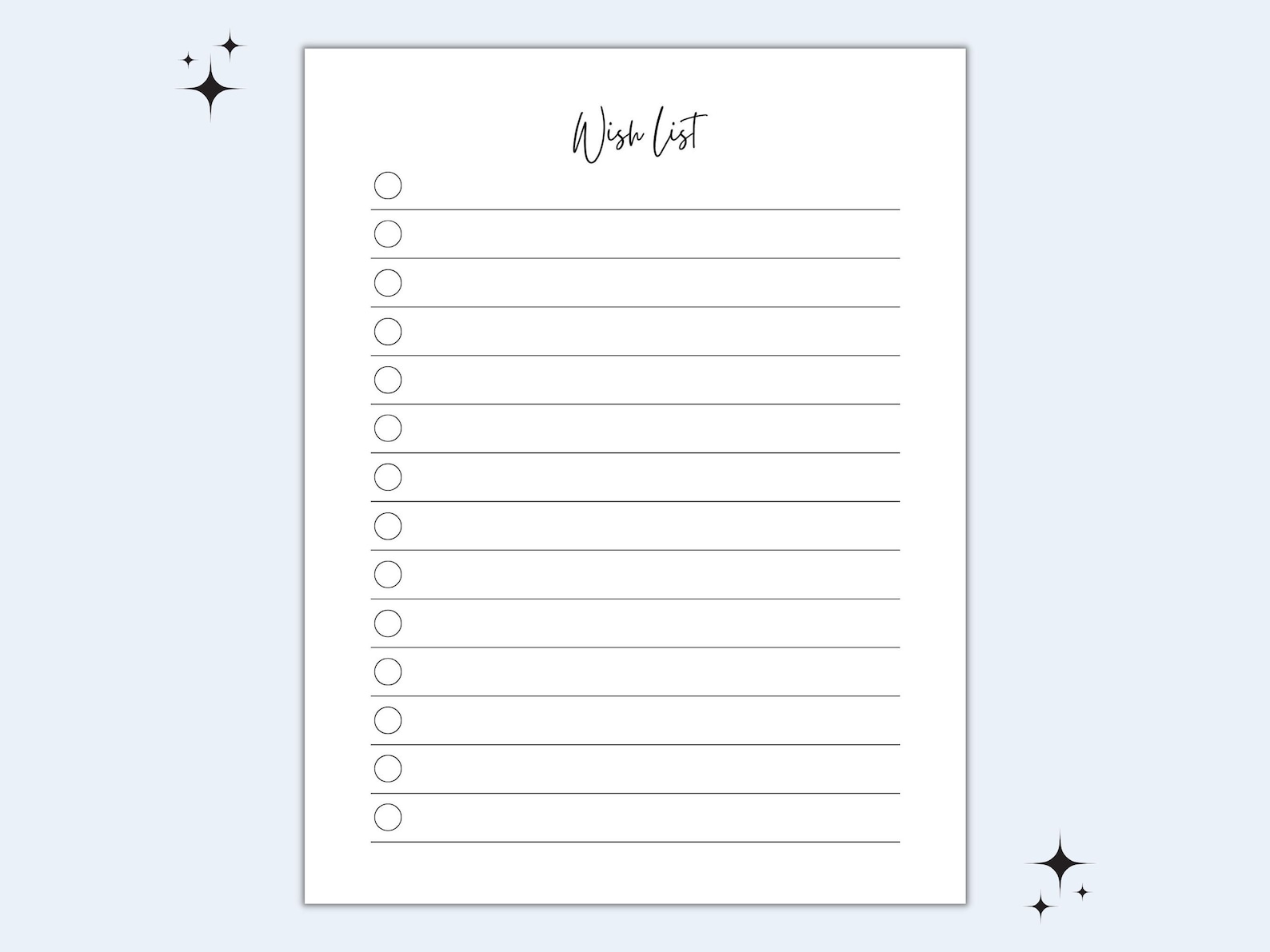 Wish List Template Printable, Birthday Wish List, Shopping List, Things ...