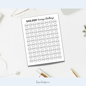 50000 Savings Challenge, Savings Tracker Template, 50k Savings Tracker ...