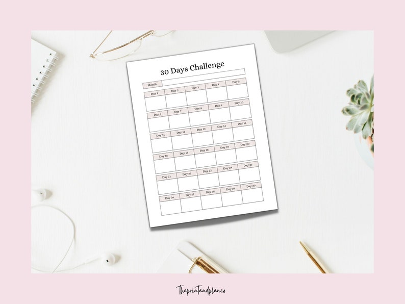 30 Day Challenge Printable, Goal Tracker, Healthy Habits, Health ...