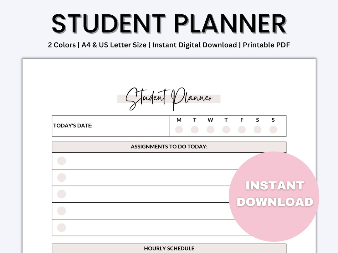 Student Planner, Assignment Tracker, Academic Planner, School Planner ...