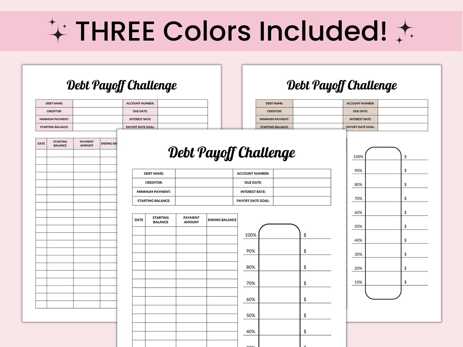 Debt Payoff Challenge, Debt Free, Debt Payment Tracker, Debt Payoff ...