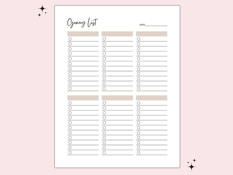 Grocery List, Shopping List, Simple Grocery List, Printable Grocery ...