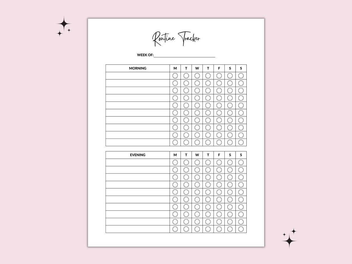 Daily Routine Tracker, Daily Planner, Morning Routine, Daily Routine ...