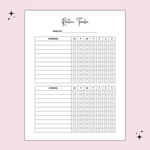 Daily Routine Tracker, Daily Planner, Morning Routine, Daily Routine ...