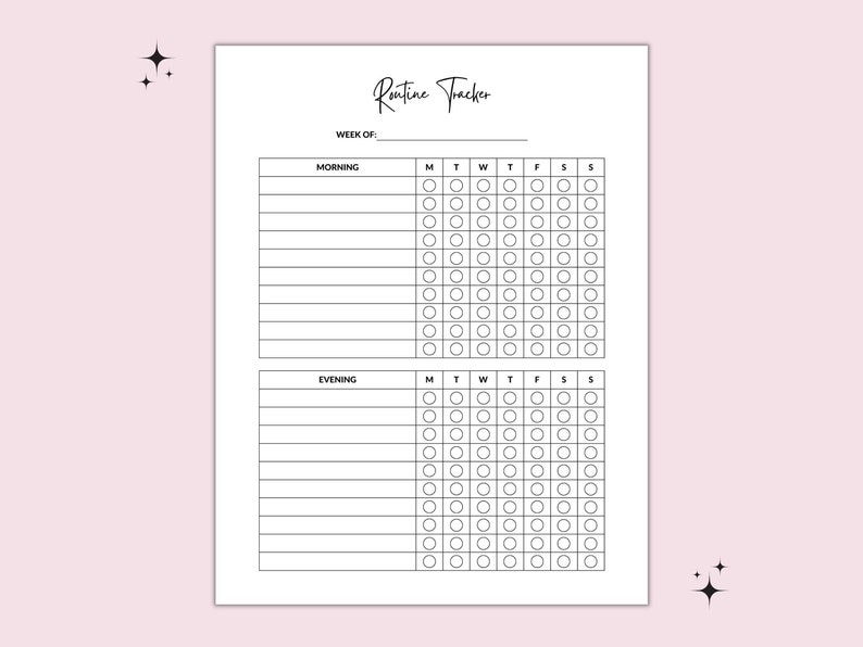 Daily Routine Tracker, Daily Planner, Morning Routine, Daily Routine ...