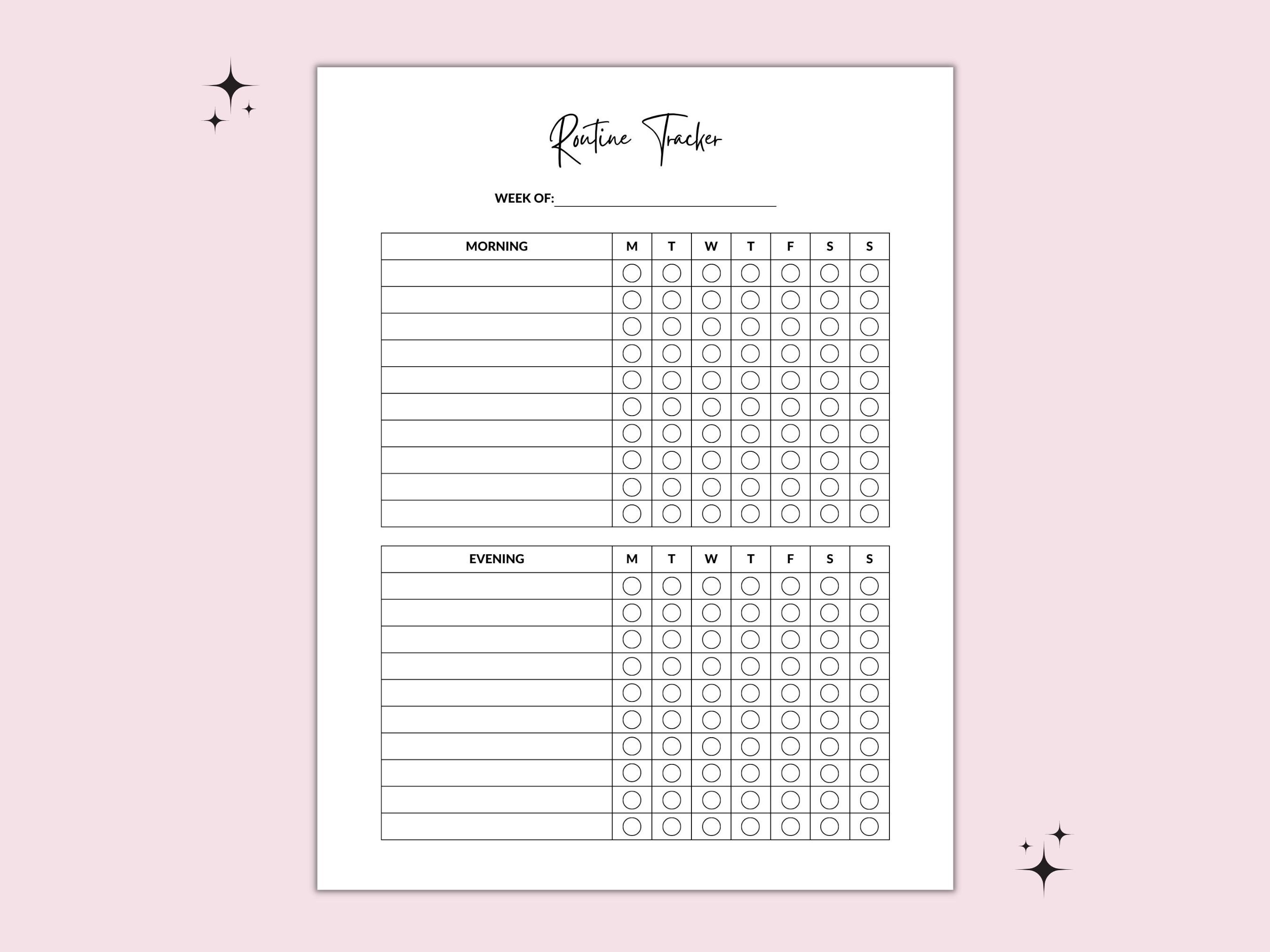 Daily Routine Tracker, Daily Planner, Morning Routine, Daily Routine ...