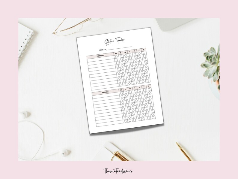 Daily Routine Tracker, Daily Planner, Morning Routine, Daily Routine ...