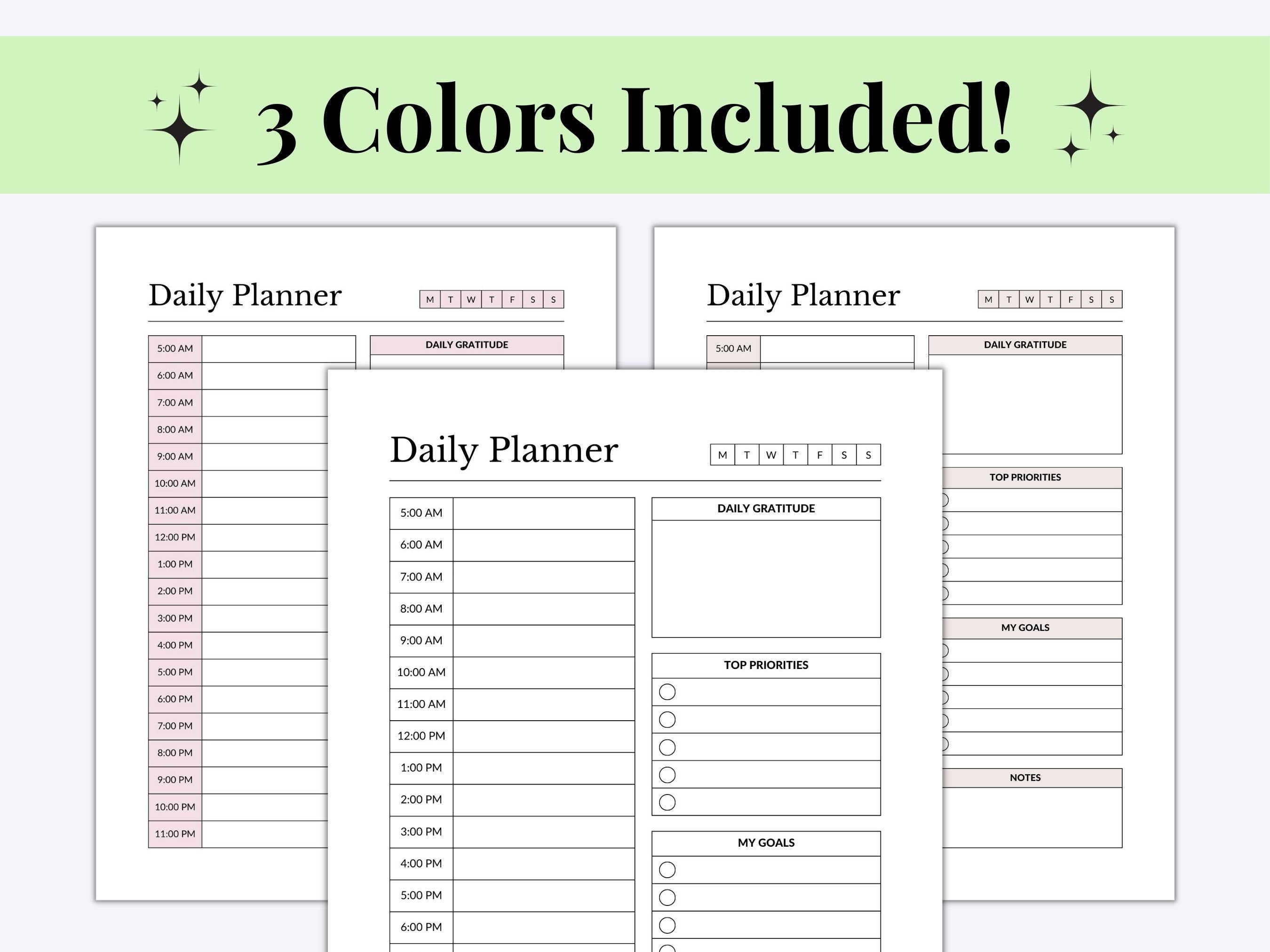 Simple Daily Planner, Minimal to Do List, Daily Checklist, Productivity ...