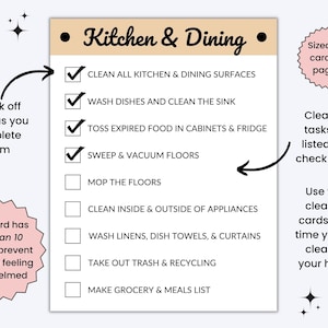 Printable Cleaning Cards, Room by Room Cleaning Cards, Family Chore ...