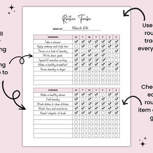 Daily Routine Tracker, Daily Planner, Morning Routine, Daily Routine ...