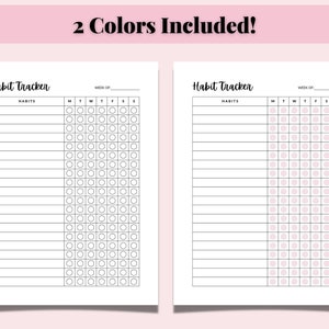 Weekly Habit Tracker, Printable Habit Tracker, Wellness, Productivity ...