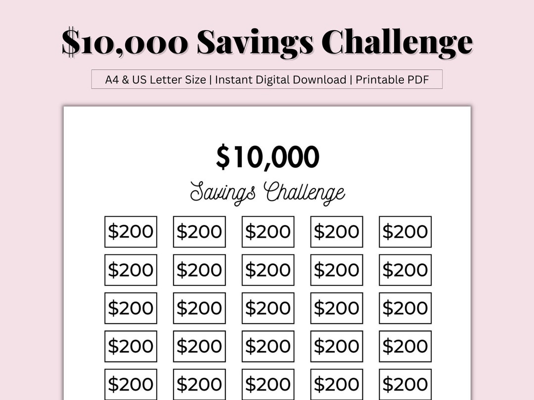 10k Savings Challenge, 10000 Savings Challenge, Save 10k, Money Savings ...