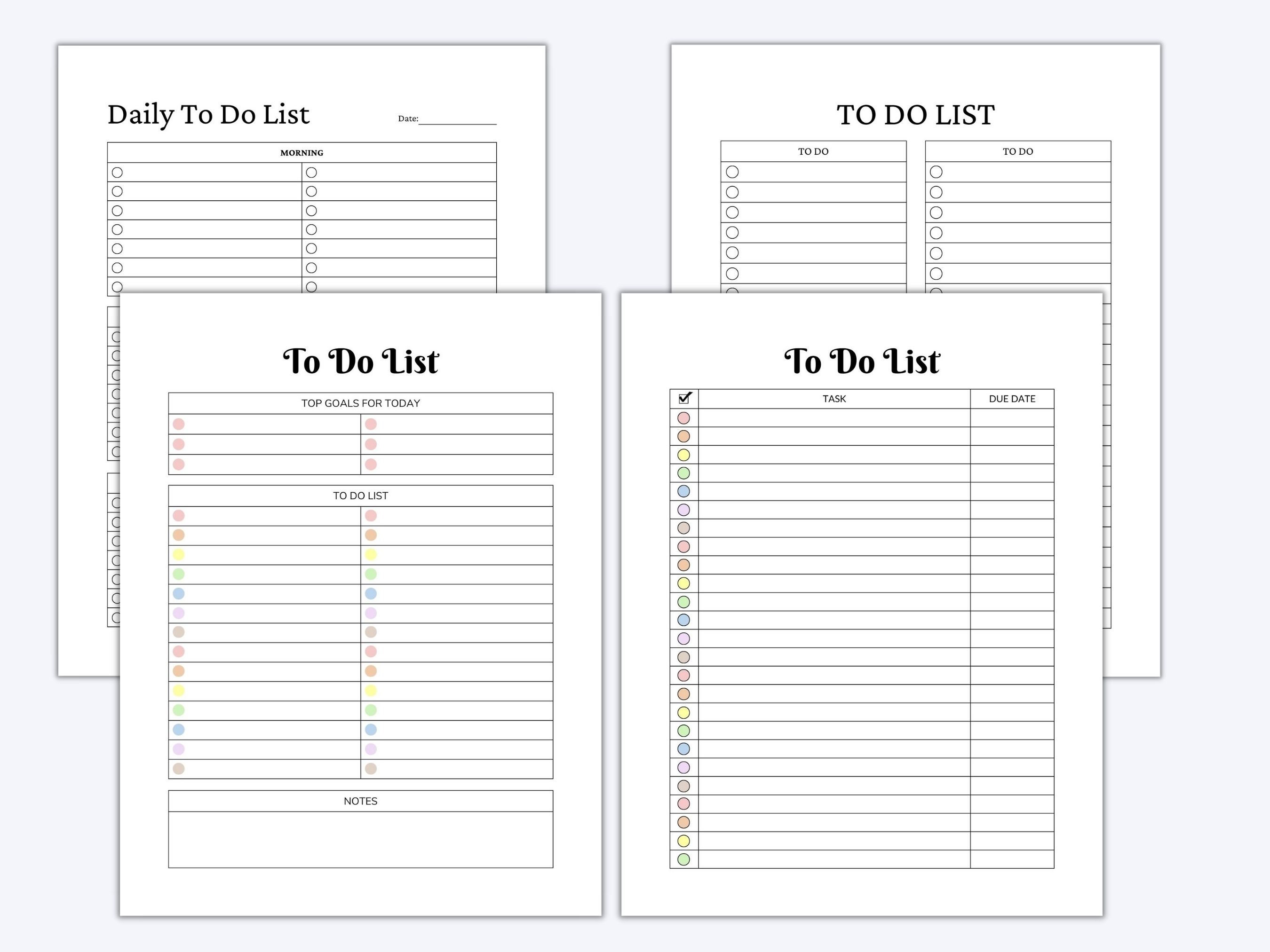 Printable to Do List Bundle, to Do List, Printable to Do List ...