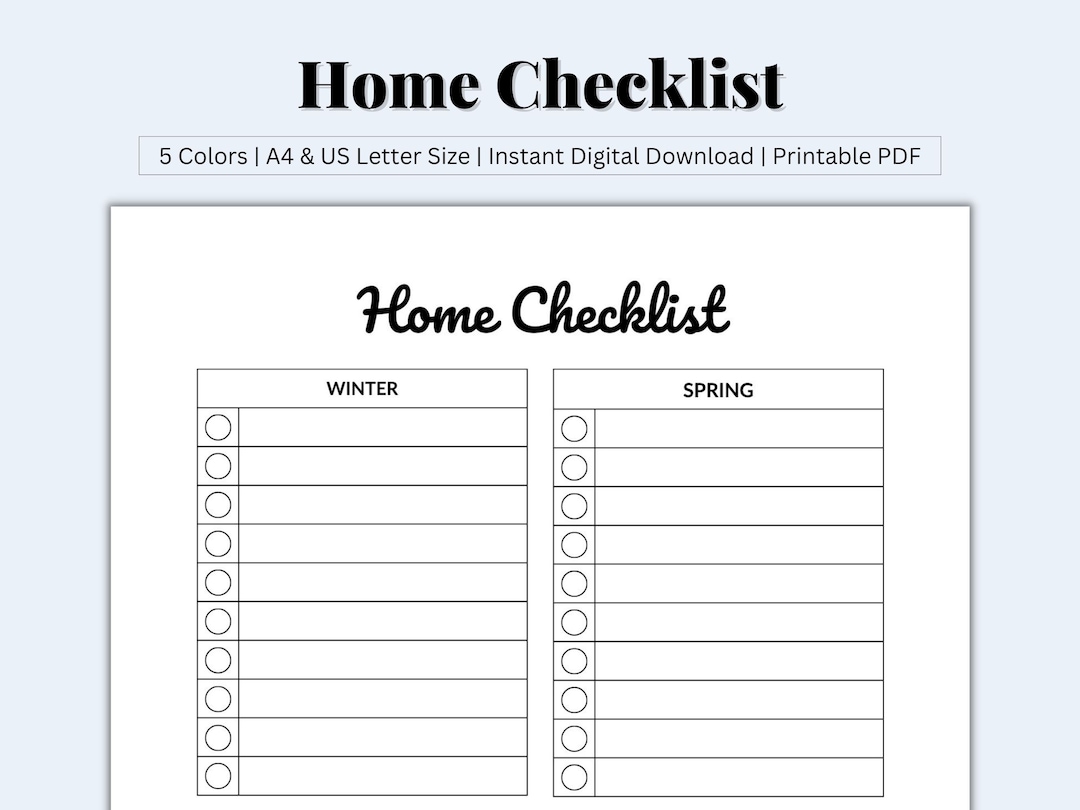 House to Do List, Home Repair Checklist, House Projects List, Printable ...