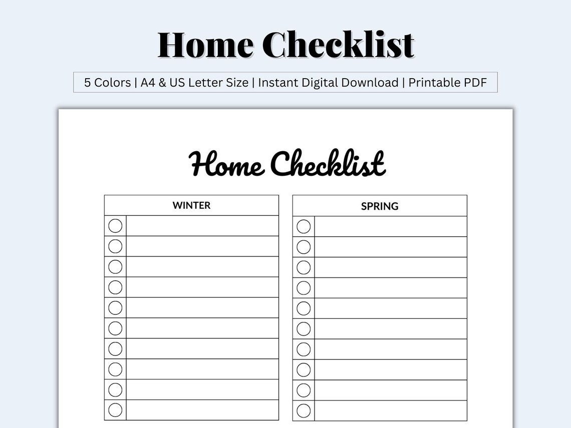 House to Do List Home Repair Checklist House Projects List - Etsy