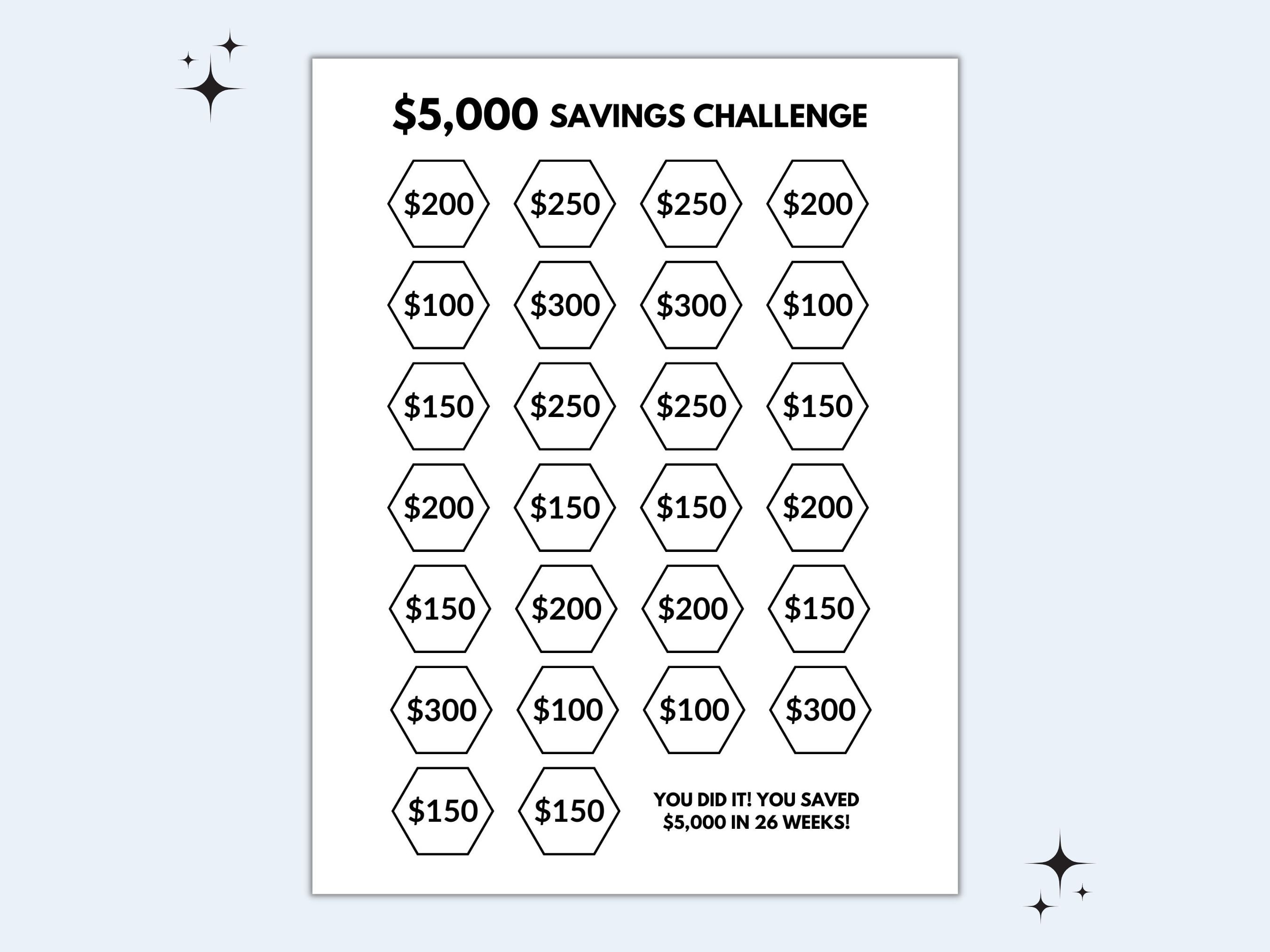 5000 Savings Challenge, 5k Challenge, Money Saving Challenge, 26 Weeks ...