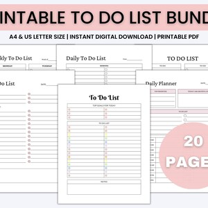 Printable to Do List Bundle, to Do List, Printable to Do List ...