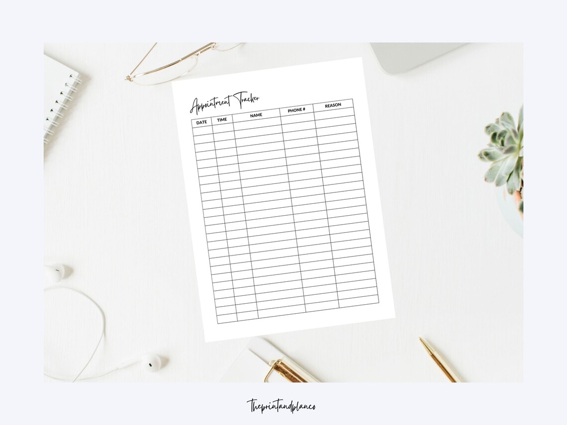 Appointment Tracker, Appointment Tracker Printable, Appointment ...
