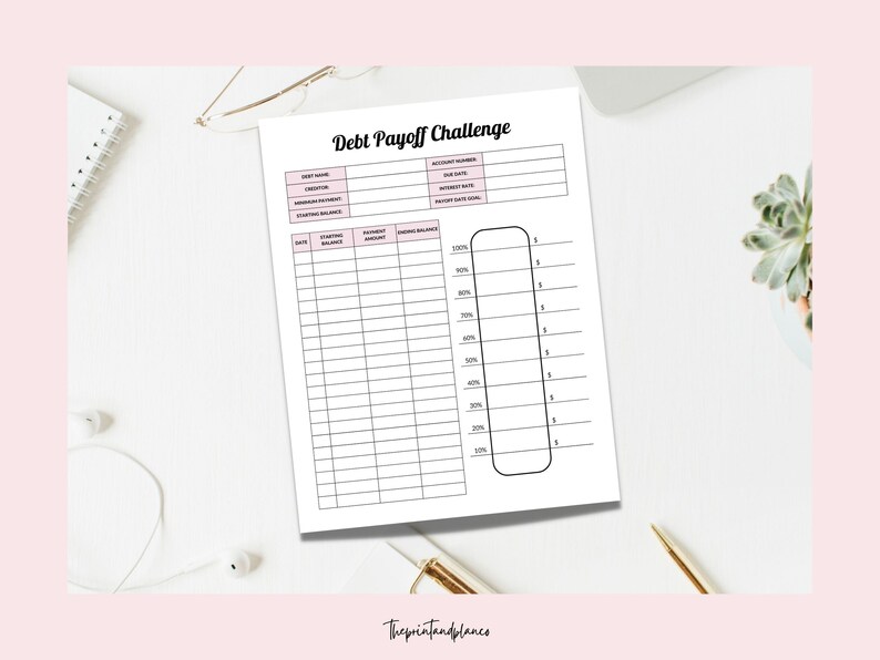 Debt Payoff Challenge, Debt Free, Debt Payment Tracker, Debt Payoff ...