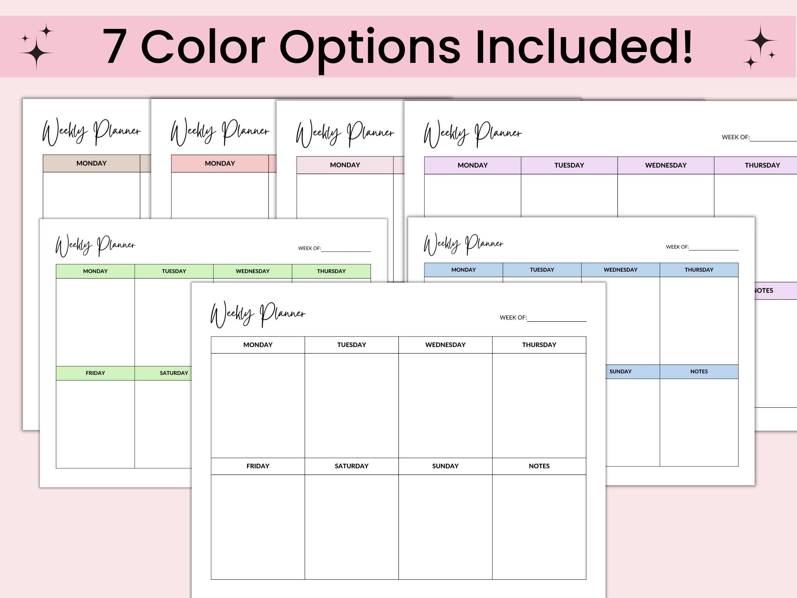 Printable Weekly Planner, Weekly Schedule, Daily Planner, ADHD Planner ...