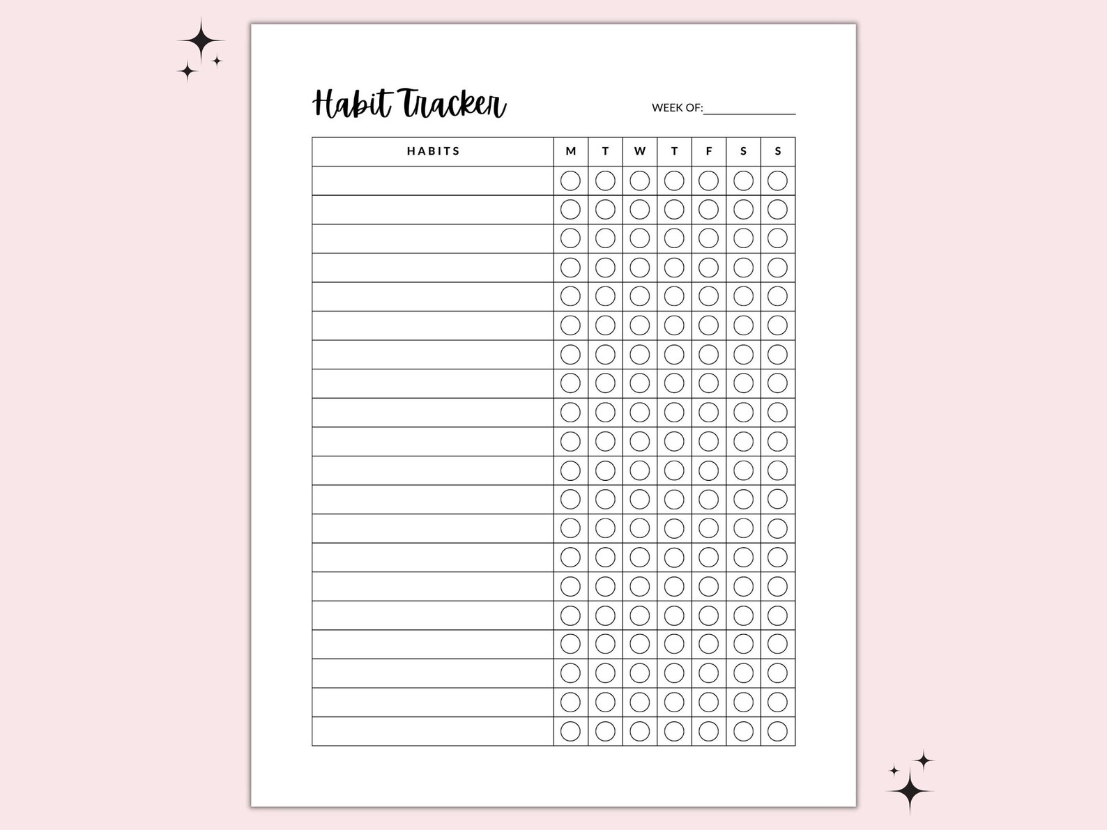 Weekly Habit Tracker, Printable Habit Tracker, Wellness, Productivity ...