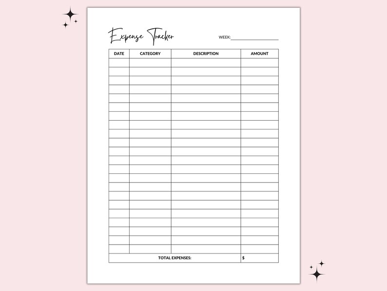 Expense Tracker, Expense Log, Budget Log, Income and Expense, Spending ...