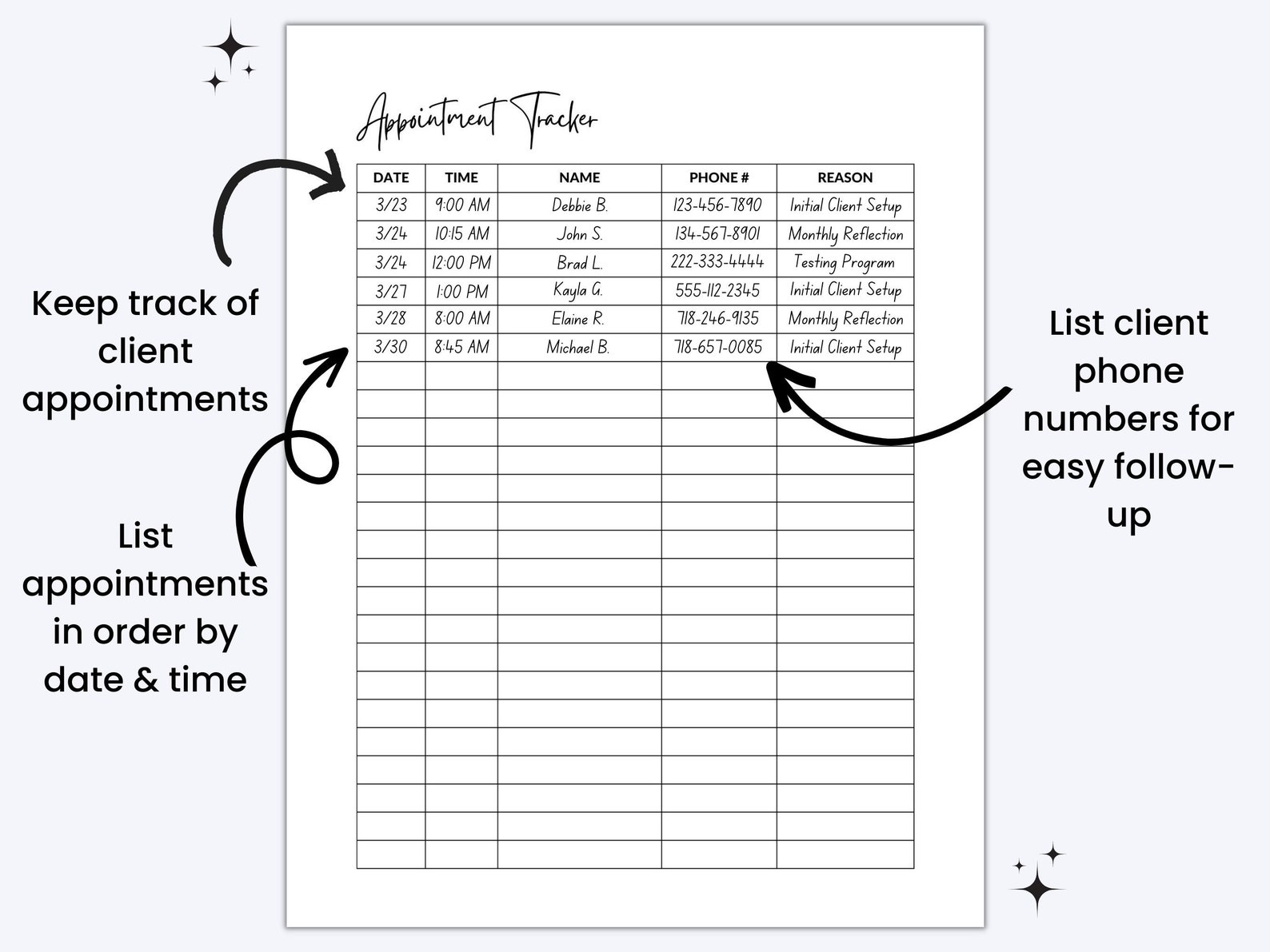 Appointment Tracker, Appointment Tracker Printable, Appointment ...
