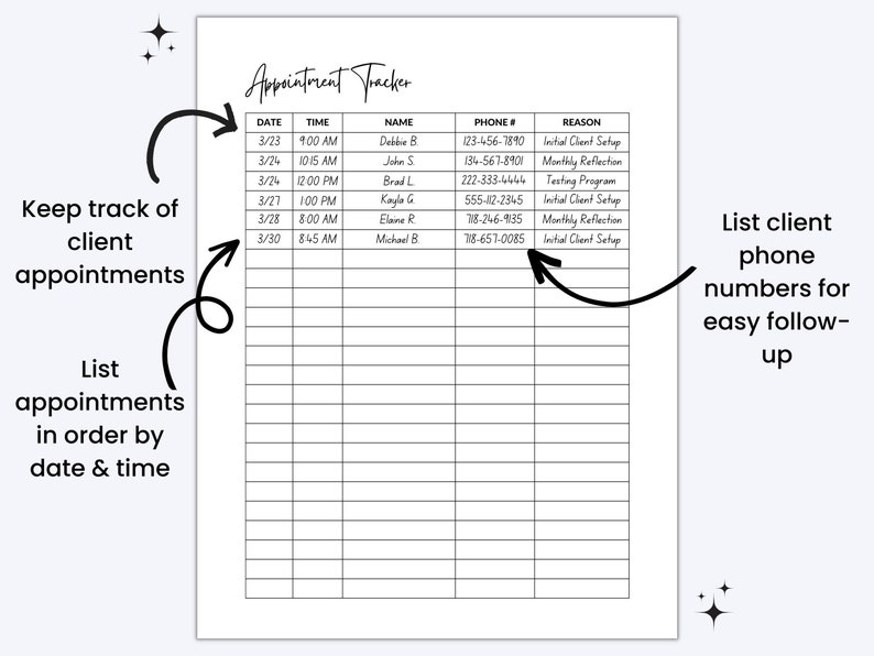 Appointment Tracker, Appointment Tracker Printable, Appointment ...