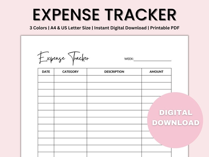 Expense Tracker, Expense Log, Budget Log, Income and Expense, Spending ...