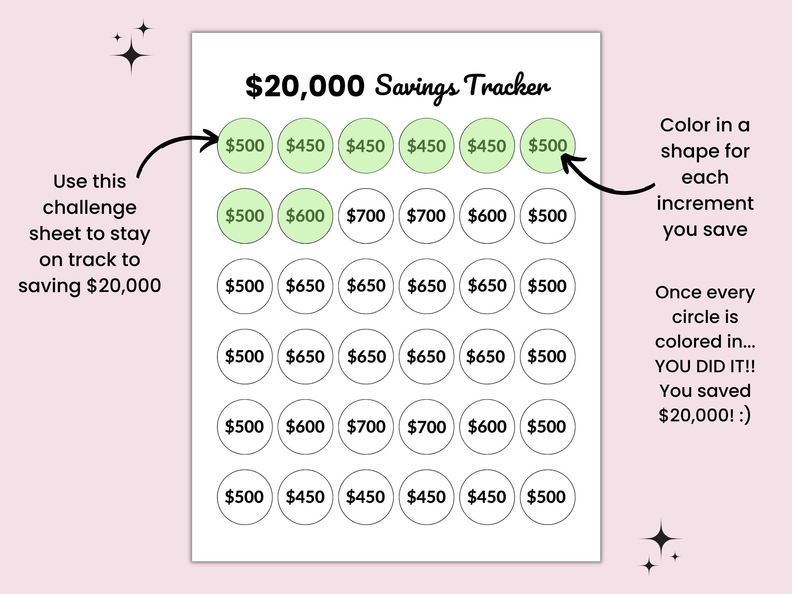 20000 Savings Challenge, 20k Savings Challenge, 20,000 Savings ...