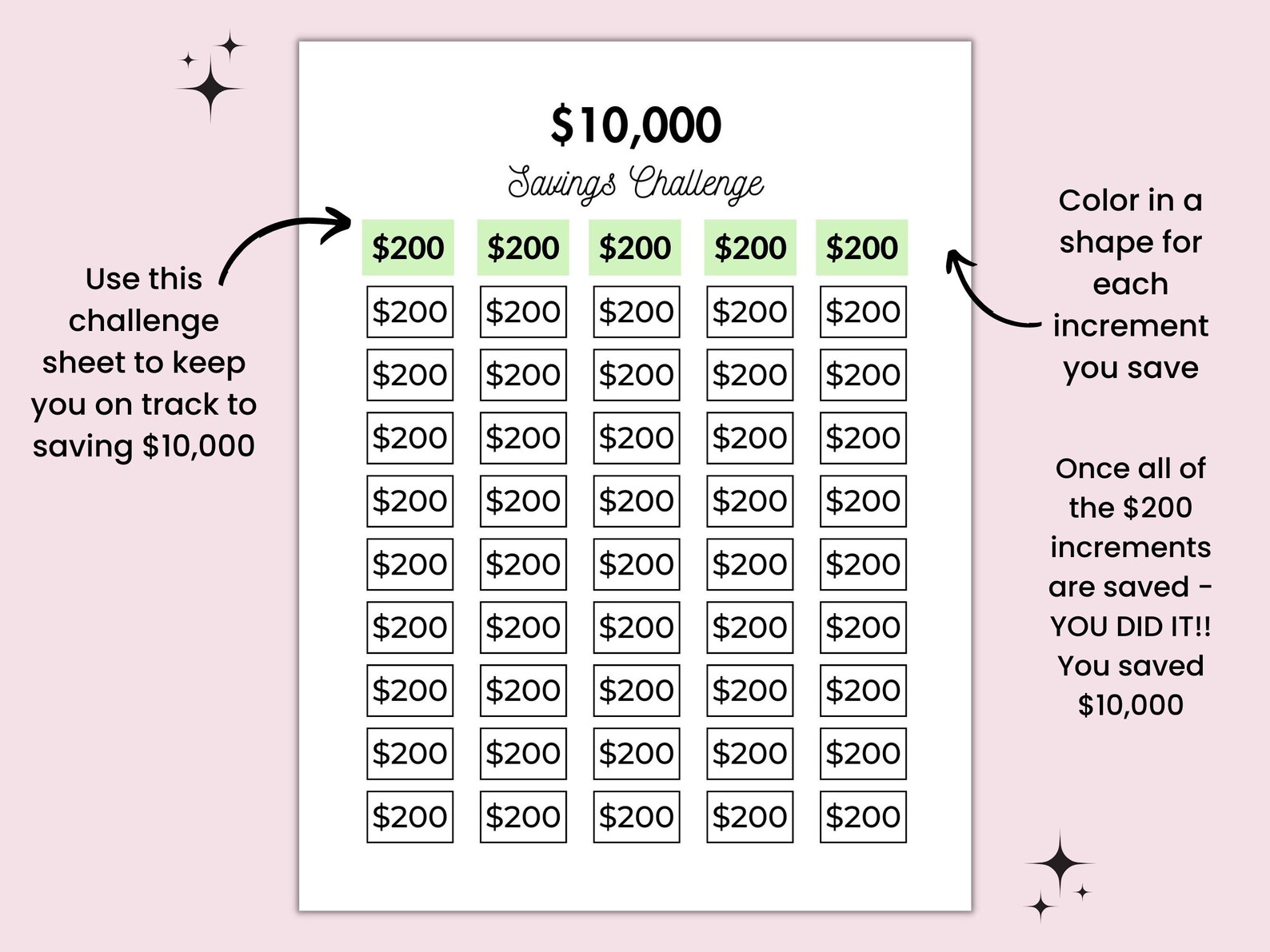 10k Savings Challenge, 10000 Savings Challenge, Save 10k, Money Savings ...