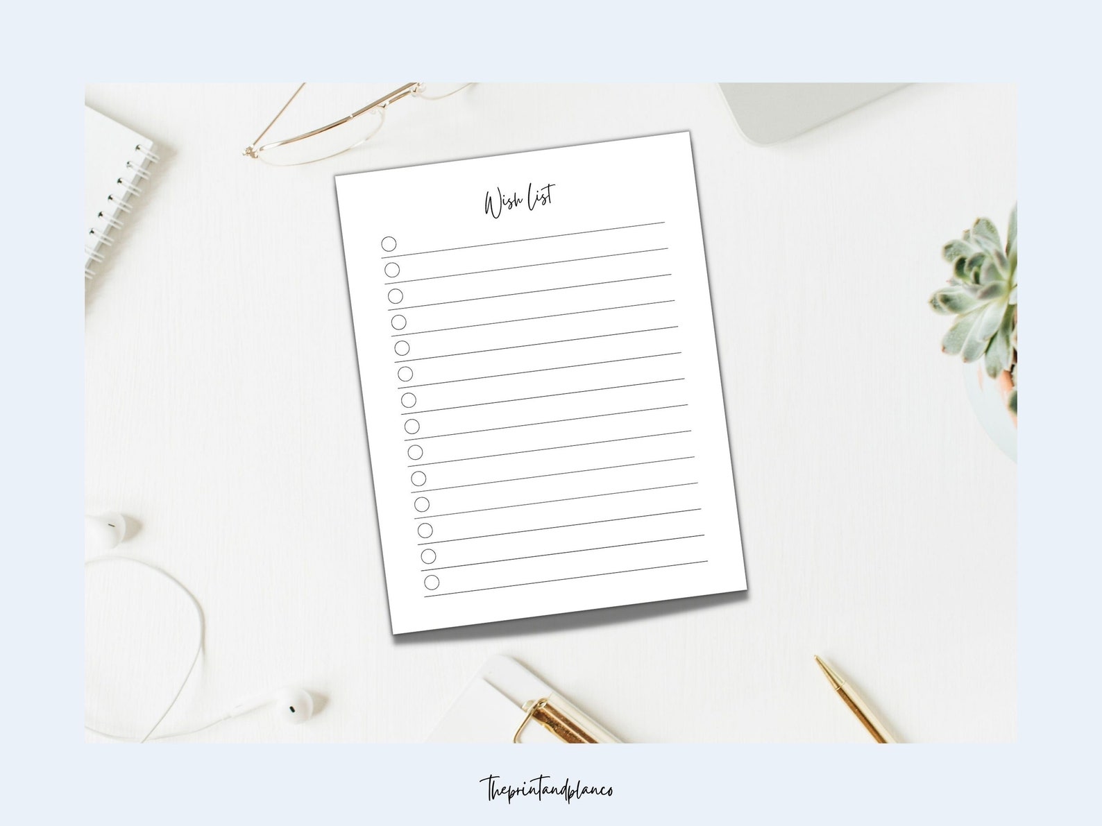 Wish List Template Printable, Birthday Wish List, Shopping List, Things ...