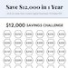 12000 Savings Challenge, 12k in 52 Weeks, Money Challenge, Save 12000 ...