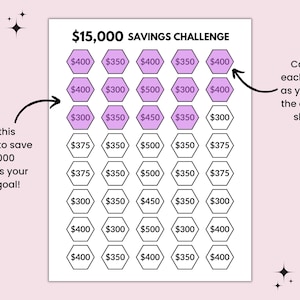 15000 Savings Challenge, Save Money, 15000 Dollars Budget Binders ...