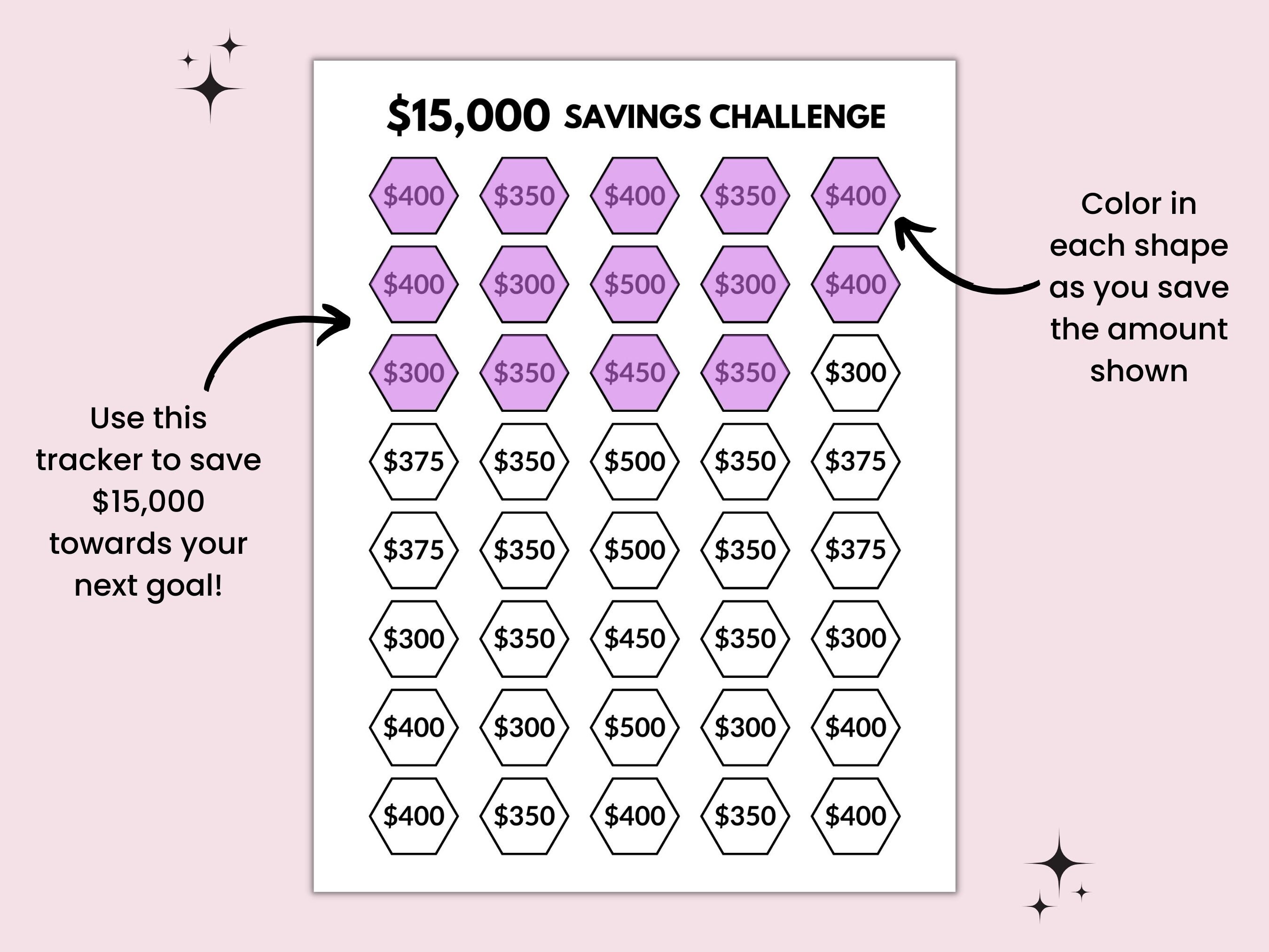 15000 Savings Challenge, Save Money, 15000 Dollars Budget Binders ...