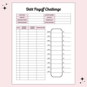 Debt Payoff Challenge, Debt Free, Debt Payment Tracker, Debt Payoff ...