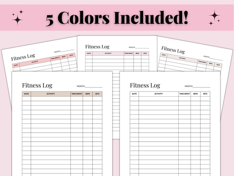 Fitness Tracker, Fitness Planner Printable, Workout Tracker, Weight ...