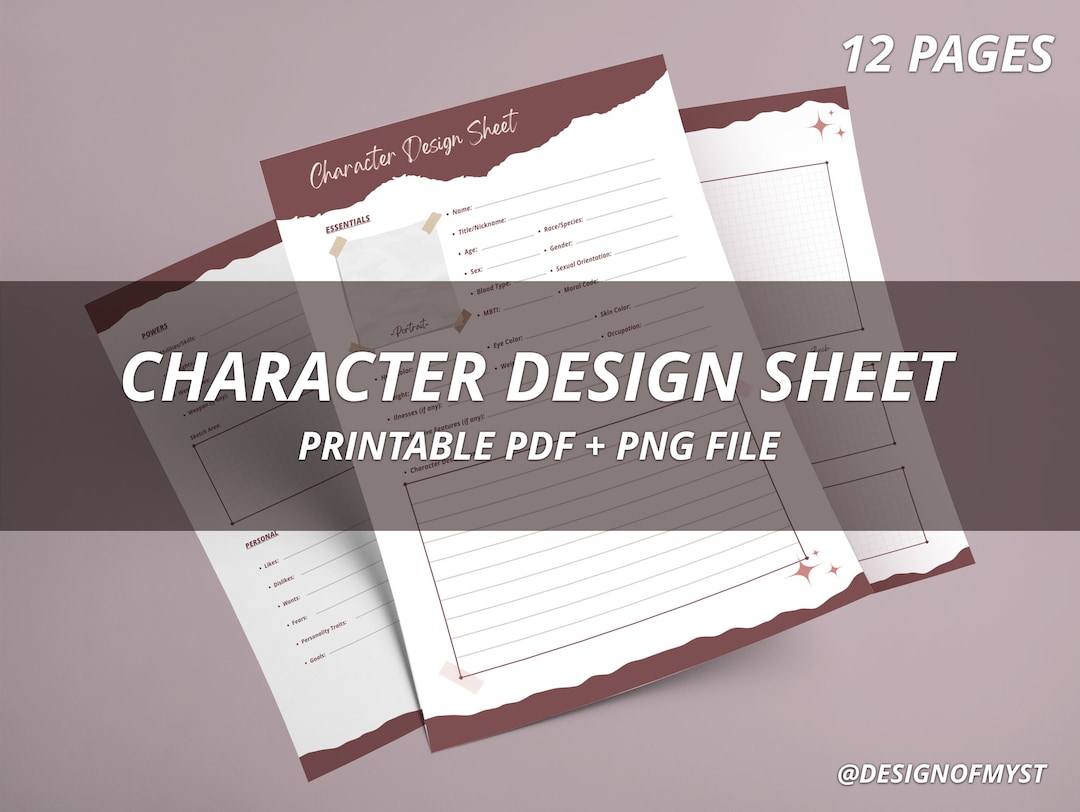Character Design Sheet Template Etsy